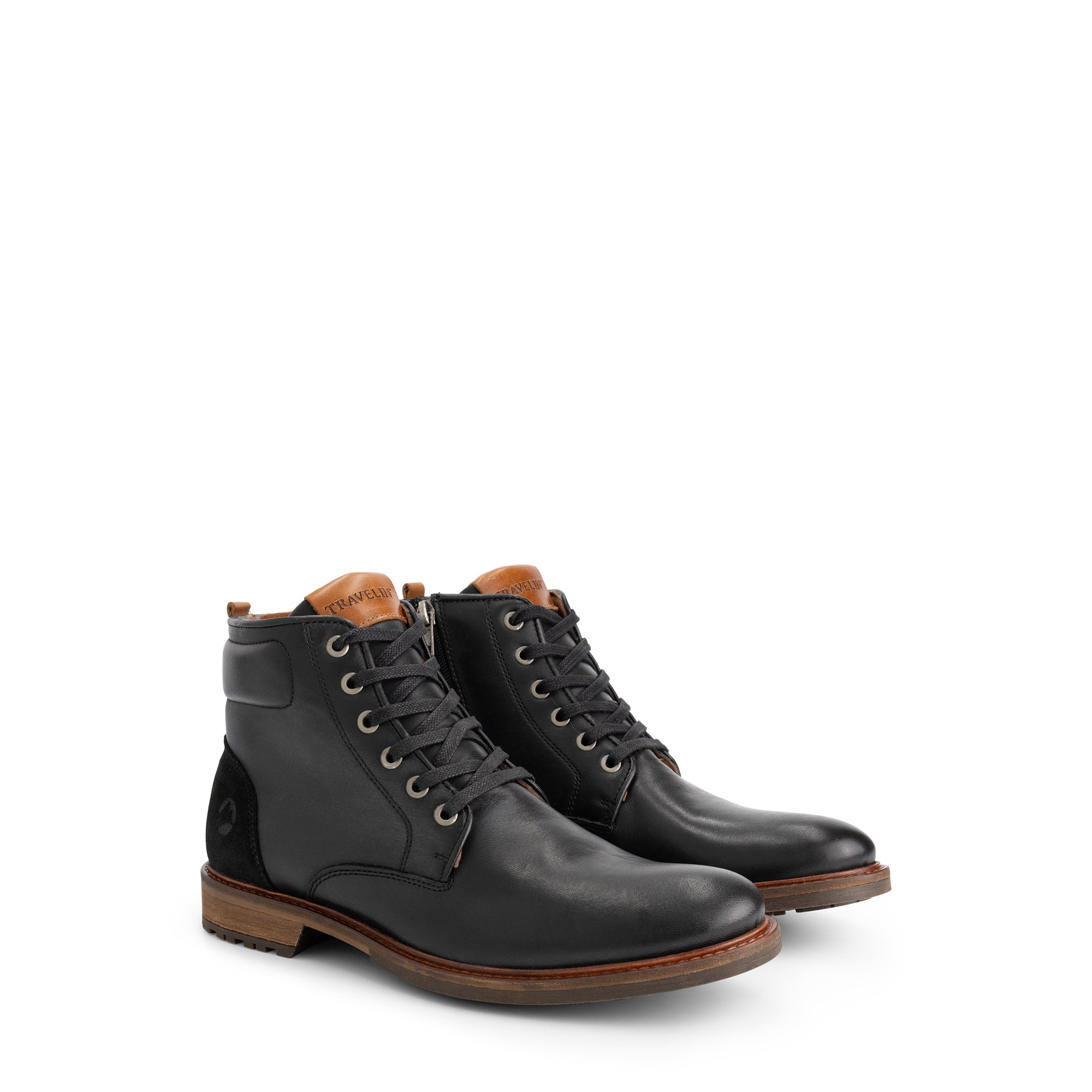 Walton Men - Lace-up shoes - Zipper - Leather - Black
